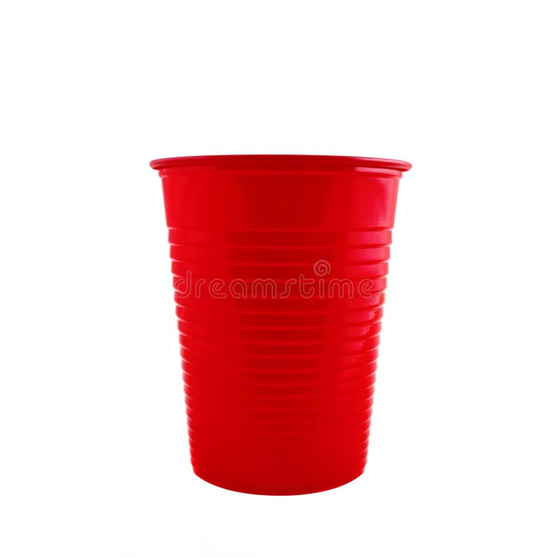 Red Plastic Cup with Clipping Path Stock Photo - Image of container ...