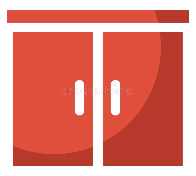 Red cupboard, icon stock vector. Illustration of booze - 259786821