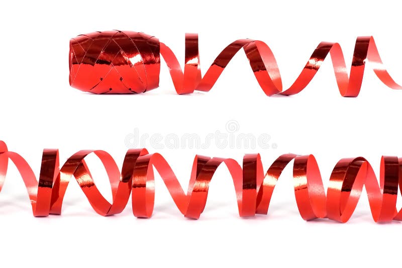 Red curly ribbons stock image. Image of spiral, package - 3225323