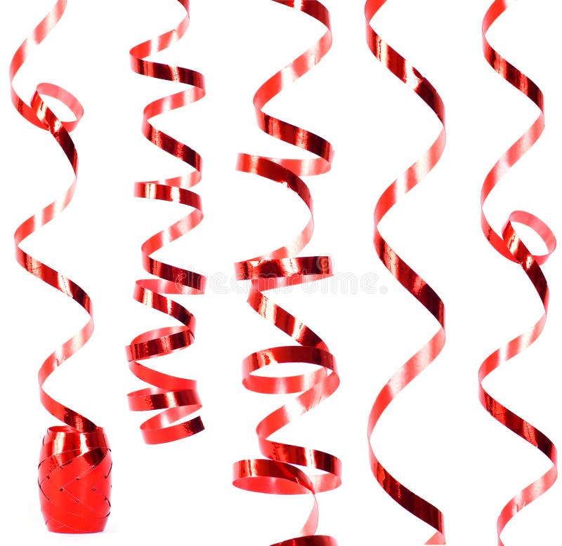 Red curly ribbons stock image. Image of spiral, package - 3225323