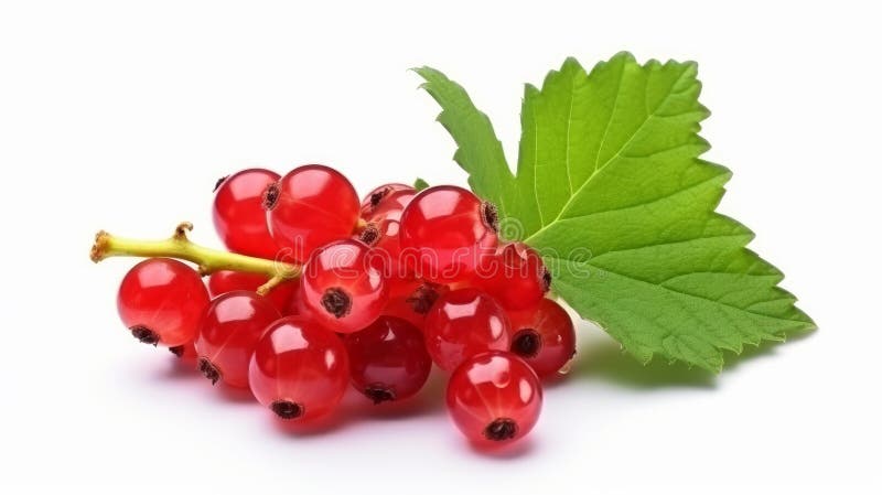 Red Currant with Green Leaves Stock Illustration - Illustration of ...
