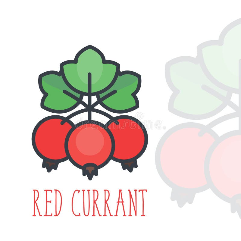 Red Currant Icon Over White in Flat Style Stock Vector - Illustration ...