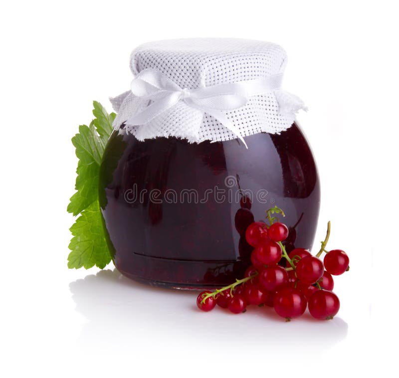 Red Currant Jam Isolated on White Stock Photo - Image of ripe, canned ...