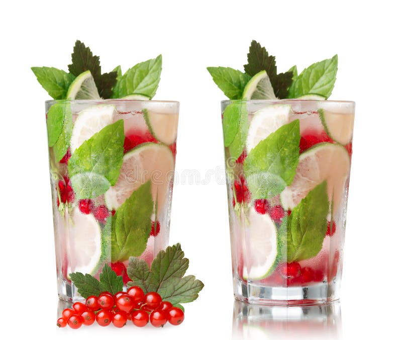 Red currant mojito stock image. Image of garnished, slice - 57559911