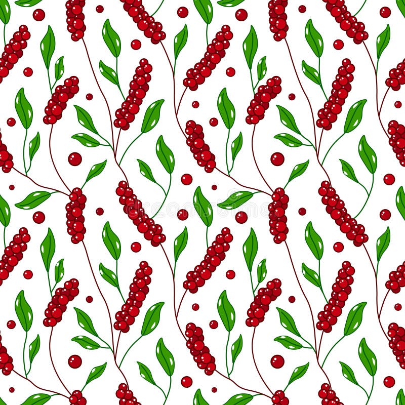Red Currant. Seamless Pattern with the Image of Currant Berries with ...
