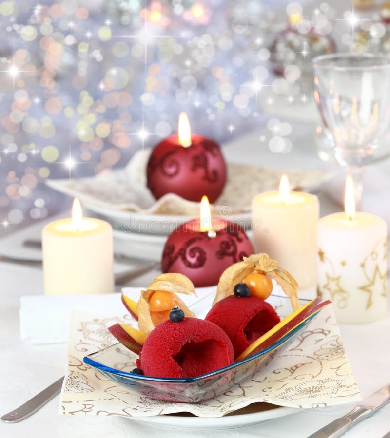 Red Currant Sorbet for Christmas Stock Image - Image of catering ...