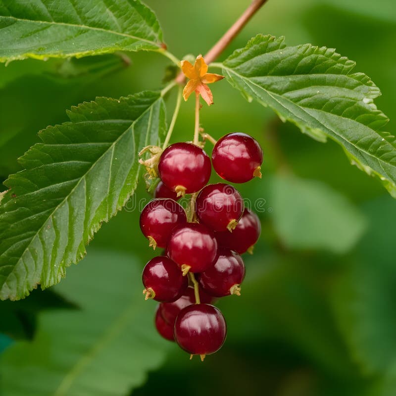 Red Currant Tree branch stock illustration. Illustration of black ...
