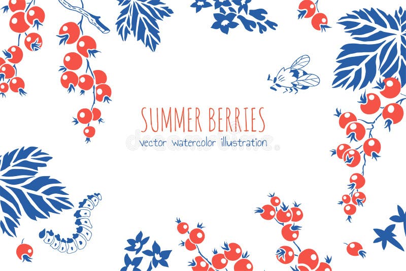 Red Currant. Vector Floral Background Stock Vector - Illustration of ...