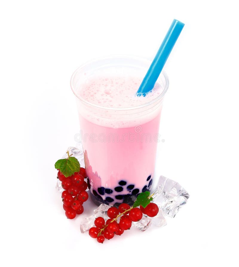Raspberry Boba Bubble Tea stock photo. Image of isolated - 25401548