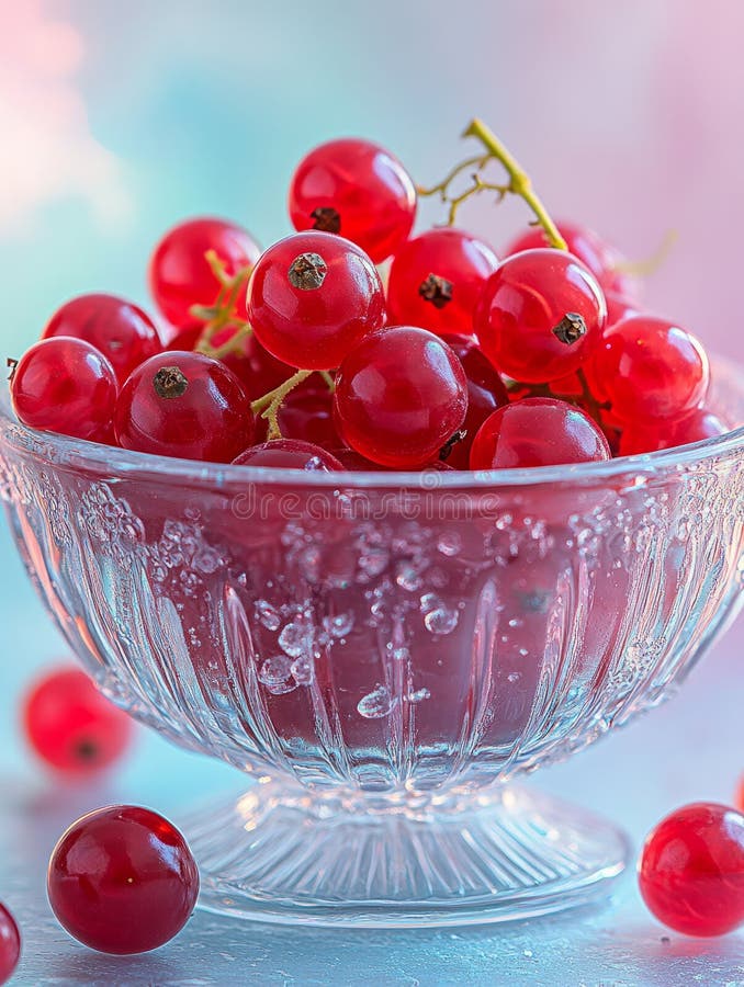 Red Currants Glass Bowl Pastel Background Stock Photos - Free & Royalty ...