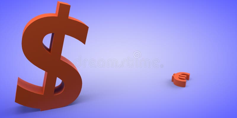 Red Currency Symbols on a Blue Background. the Confrontation between ...