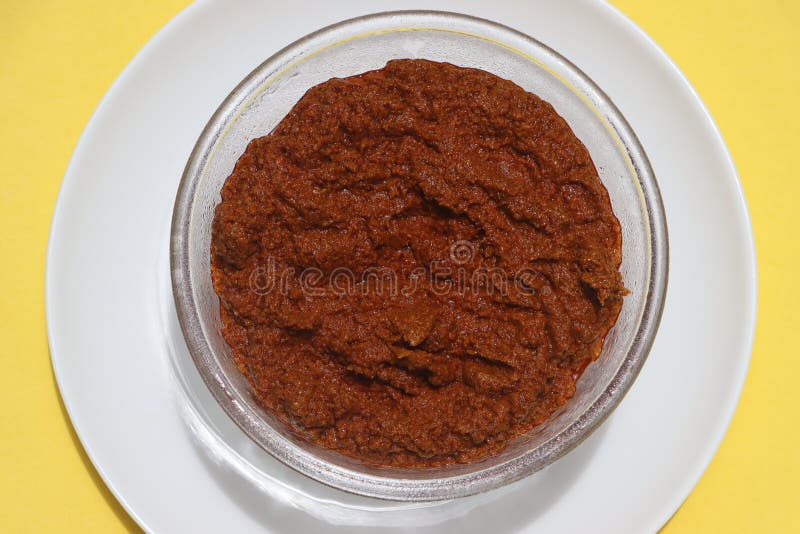 Red Curry Paste in Glass Bowl, Basic Ingredient for Indian Curry or ...