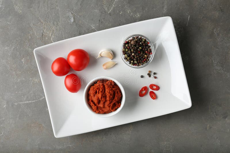 Red Curry Paste Ingredients Grey Table Top View Stock Photos - Free ...