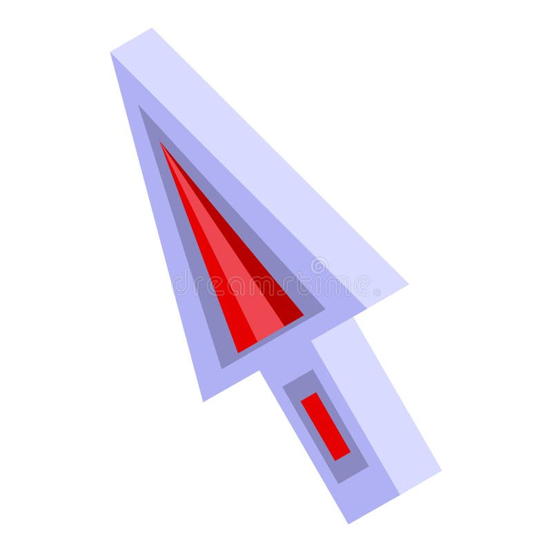 Red Cursor Arrow Pointing Diagonally Up Right Stock Illustration - Illustration of simple, right ...