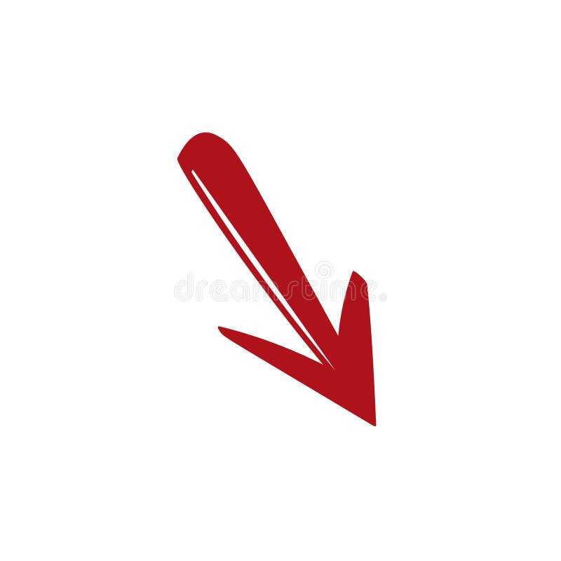 Red Cursor. Vector Icon in Doodle Style Stock Vector - Illustration of ...