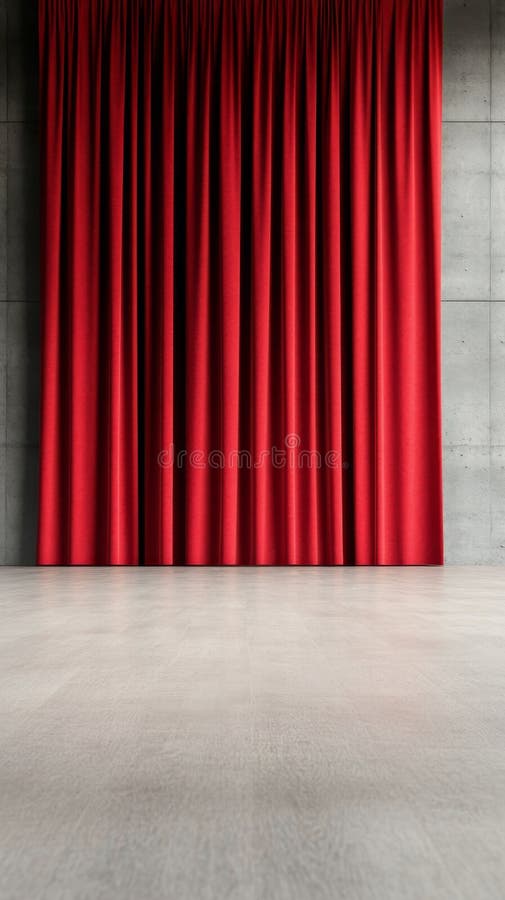 Red Curtain Backdrop in a Theater Setting Ready for a Performance at ...
