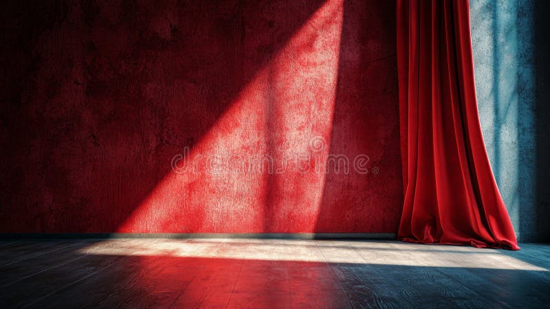 Red Curtain Dramatic Light Textured Wall Stock Photos - Free & Royalty ...