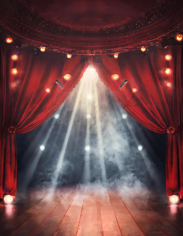 Theatre Spot Lights Curtain Stock Illustrations – 296 Theatre Spot ...