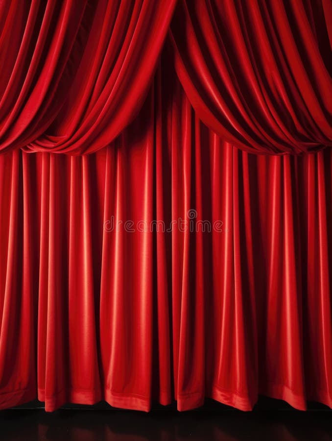 Red Curtain Stage Close Up stock photo. Image of curtain - 374227472