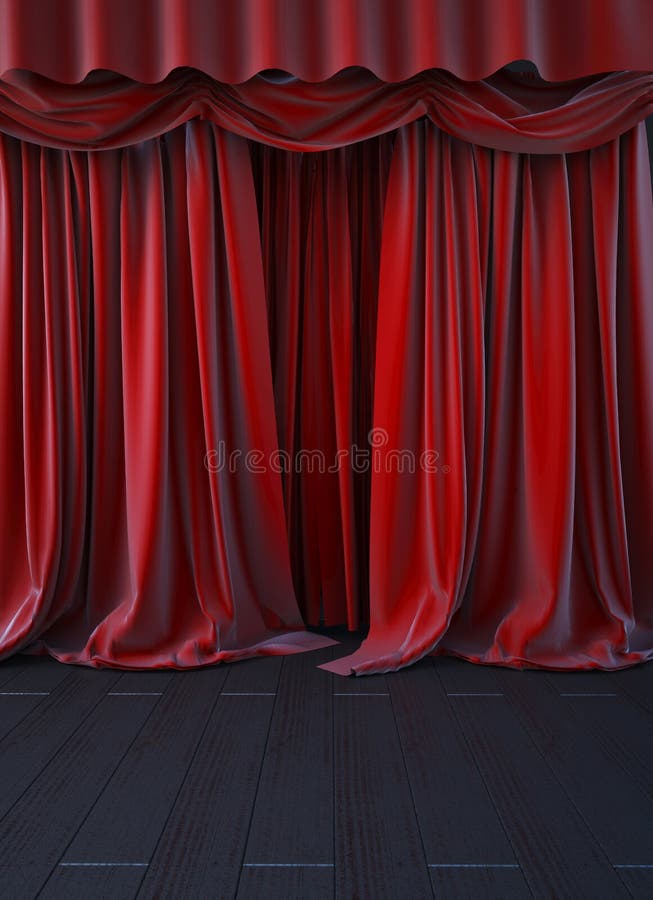 Red curtain stage. stock illustration. Illustration of event - 62741702