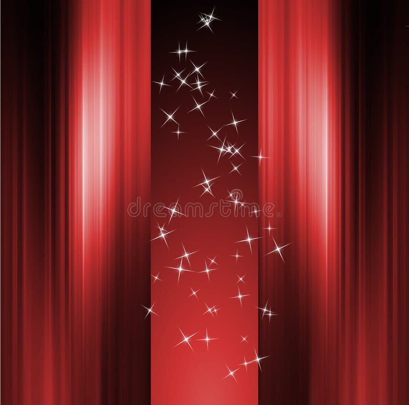 Red curtain and stars stock illustration. Illustration of little - 20316718