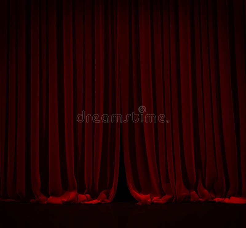 Red curtain in theater. stock illustration. Illustration of acting ...