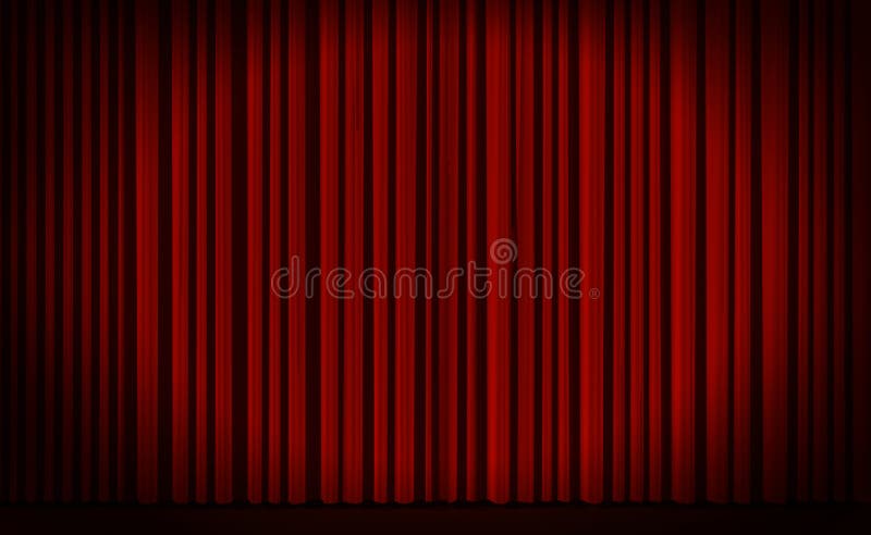 Red curtain in theater. stock illustration. Illustration of ...
