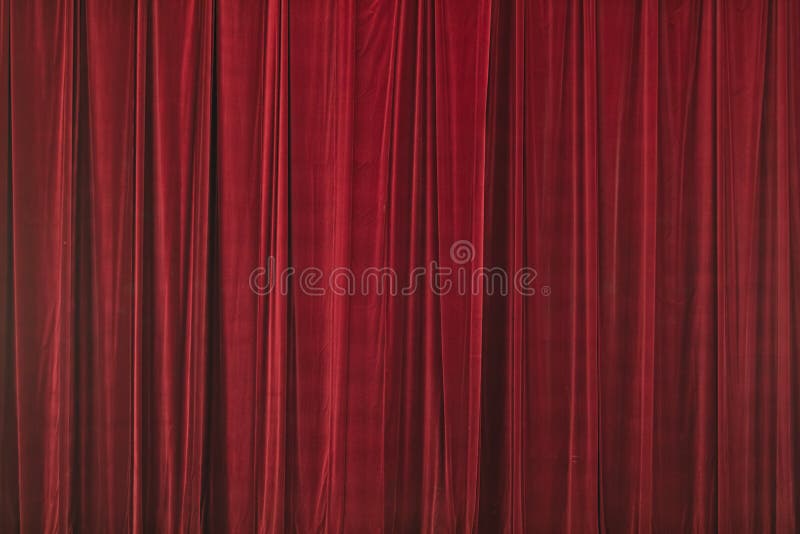 Red curtain in theatre stock image. Image of curtains - 212357001