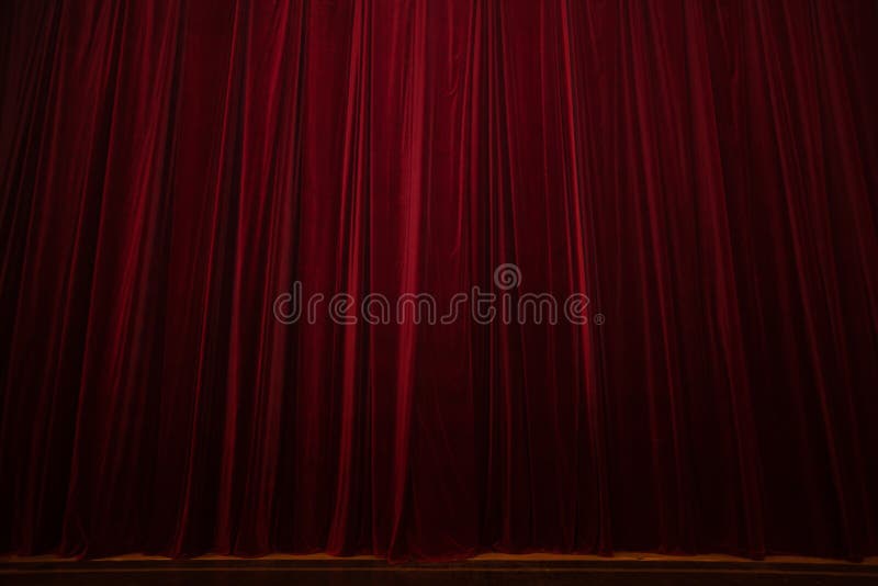 Red curtain in theatre stock image. Image of elegant - 212356813