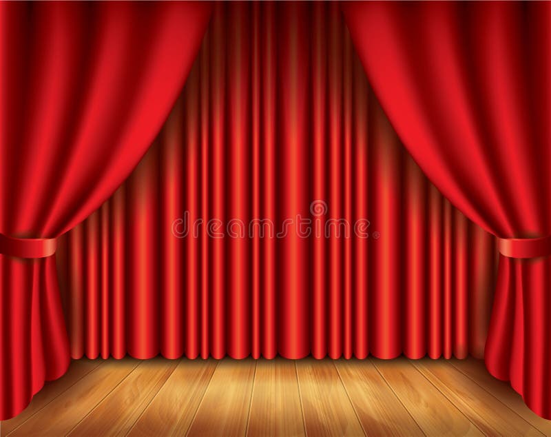 Red Curtain Vector Illustration Stock Vector - Illustration of cinema ...