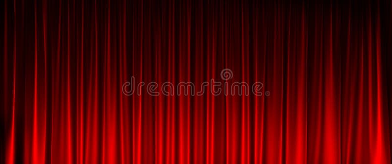 Red Curtain Widescreen Texture Stock Illustration - Illustration of ...