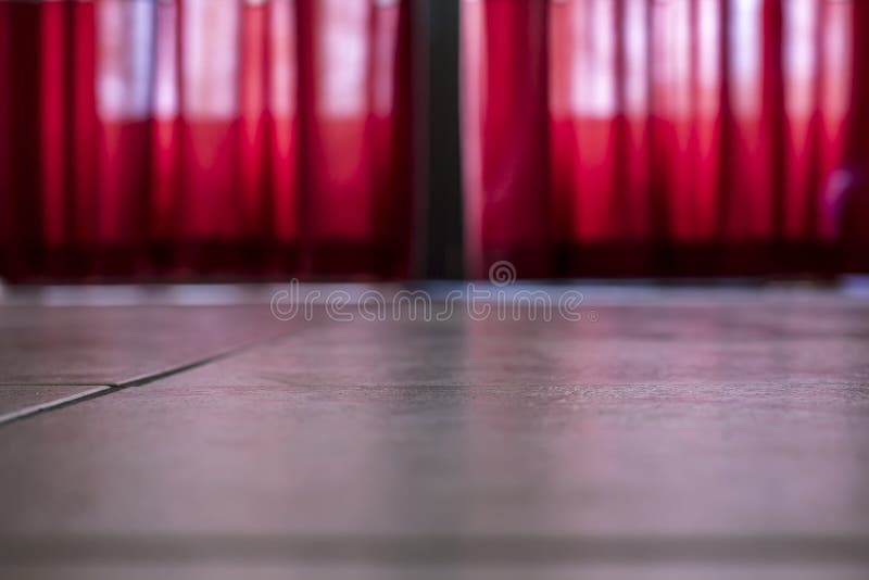 Red Curtains Completely Cover the Windows and Create an Intimate ...