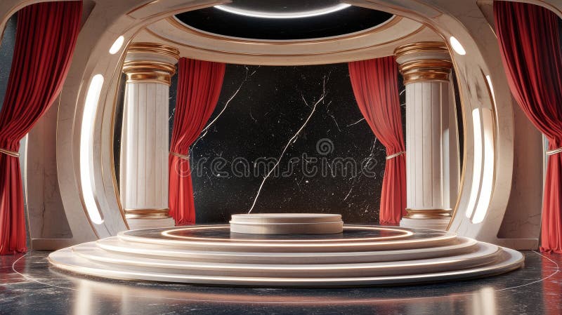 Red Curtains and Dramatic Lighting Elegantly Frame the Performance ...