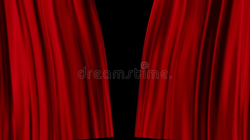 Red Curtains Open, Alpha Channel Stock Footage - Video of entertainment ...