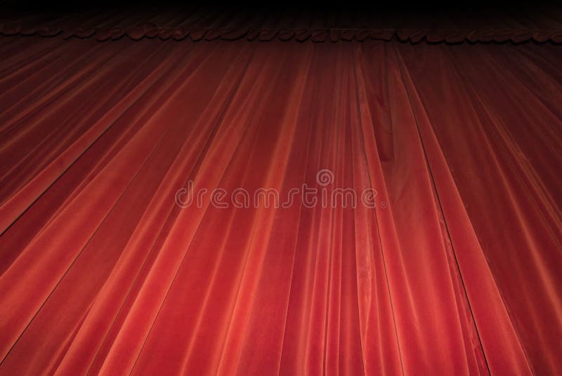 Red Curtains Stage. Theater Image Concept. Stock Photo - Image of ...