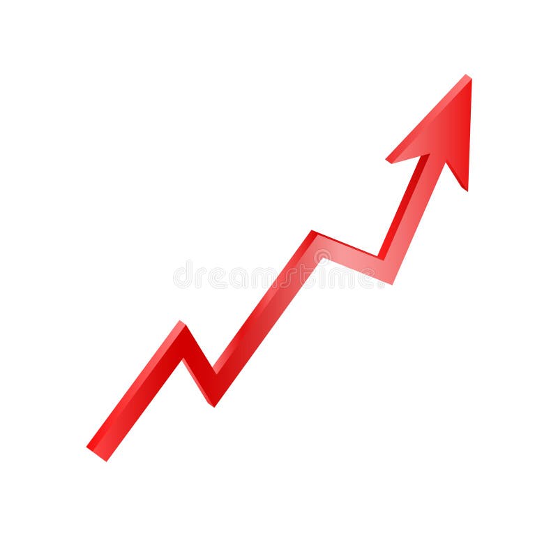 Red Curved Arrow. Direction Pointer and Business Cursor for Navigating Stock Vector ...