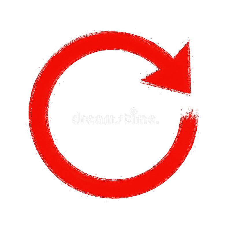 Red Curved Arrow Symbol Representing Continuity or Cyclic Motion Stock ...