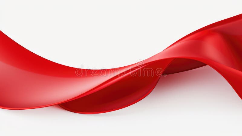 A Red Curved Object on a White Surface, Suitable for Various Design ...