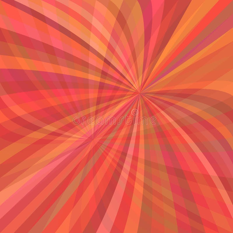 Red Curved Ray Burst Background - Vector Illustration from Curved Rays ...