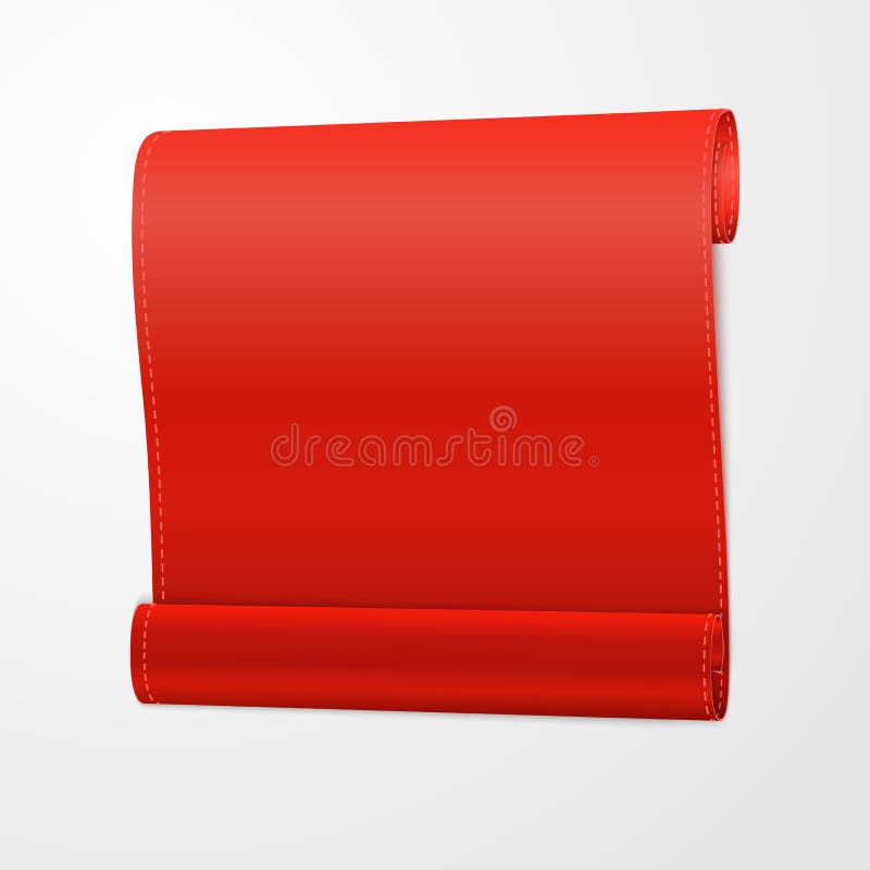 Red, Curved, Realistic Paper Scroll. Stock Vector - Illustration of ...