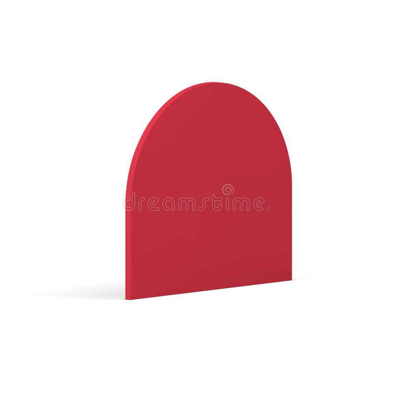 Red Curved Wall Vertical Isometric Construction 3d Icon Geometric Shape ...