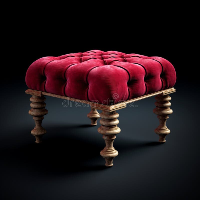 Stunning Victorian Velvet Foot Stool in Hyperrealistic Detail Stock ...