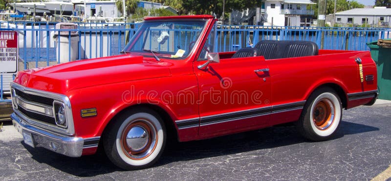 Red Custom Convertible Pick Up Truck Stock Photo - Image of ...