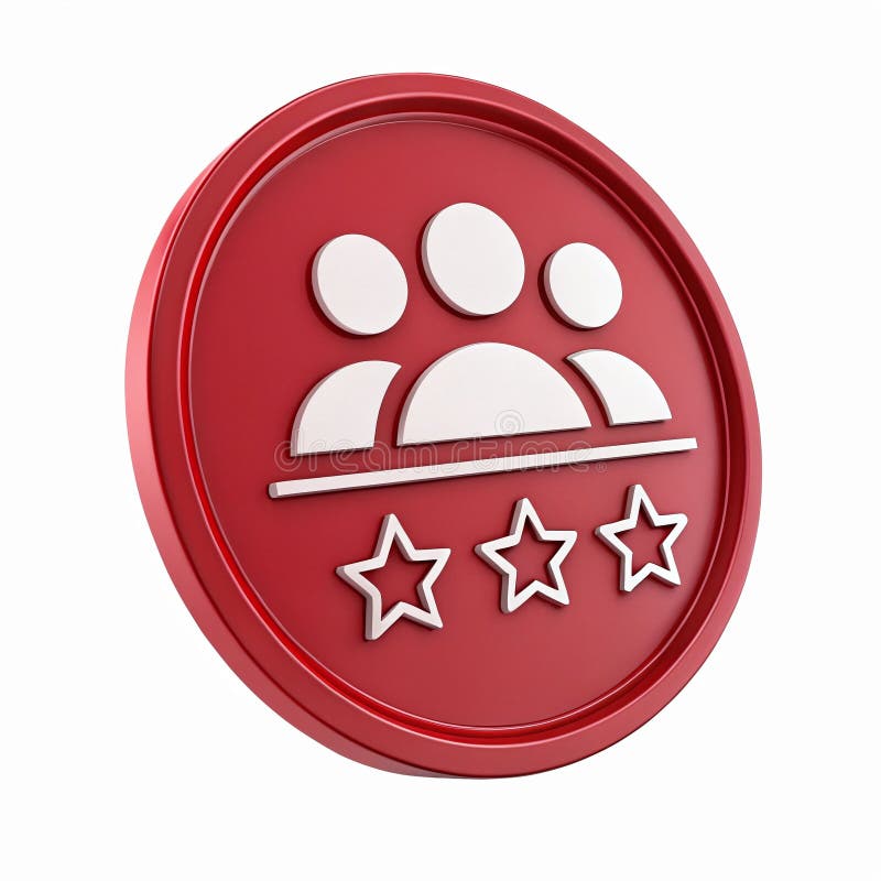 Red Customer Feedback Badge Featuring People Silhouettes and Three ...