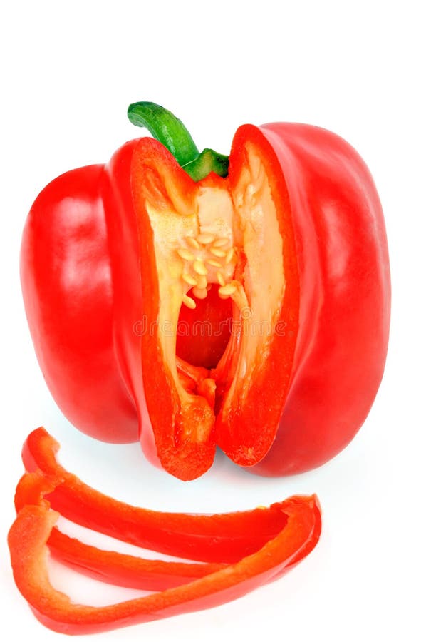 Red cut pepper stock image. Image of ingredient, gourmet - 18098451