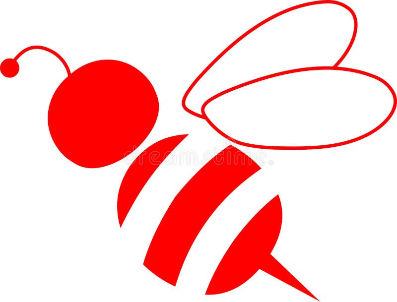 Red Cute bee illustration stock vector. Illustration of cartoon - 198474681