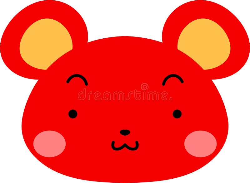 Red Cute mouse face stock vector. Illustration of charm - 193662512