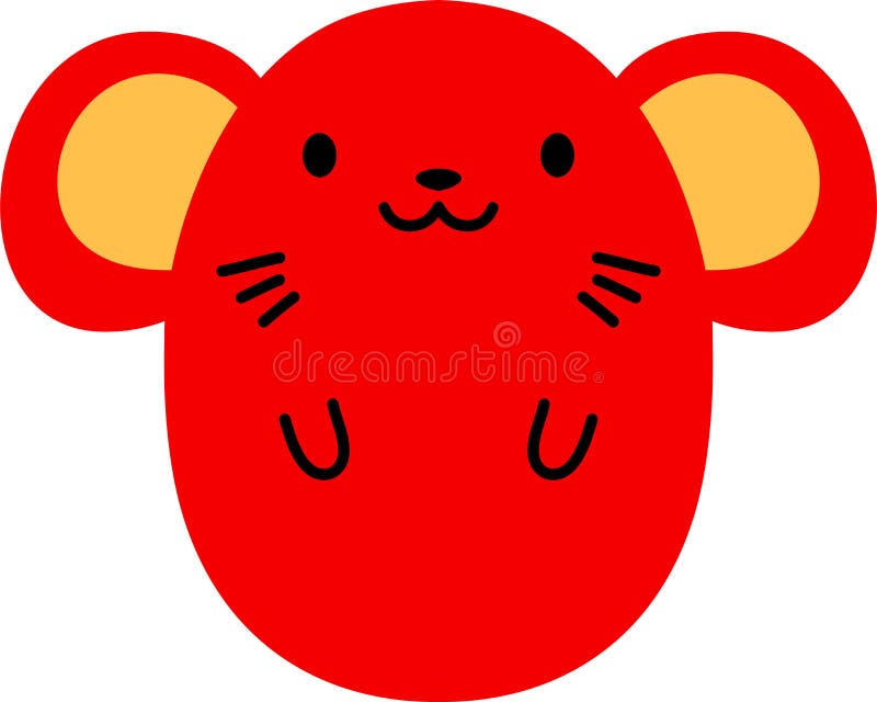 Red Cute mouse face stock vector. Illustration of dentistry - 193662614
