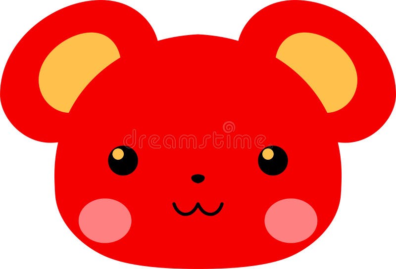 Red Cute mouse face stock vector. Illustration of mammal - 193662618