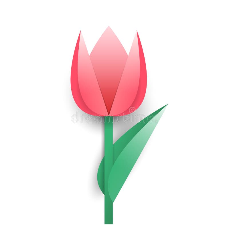 Red Cutout Paper Flower. Design Element Stock Vector - Illustration of ...